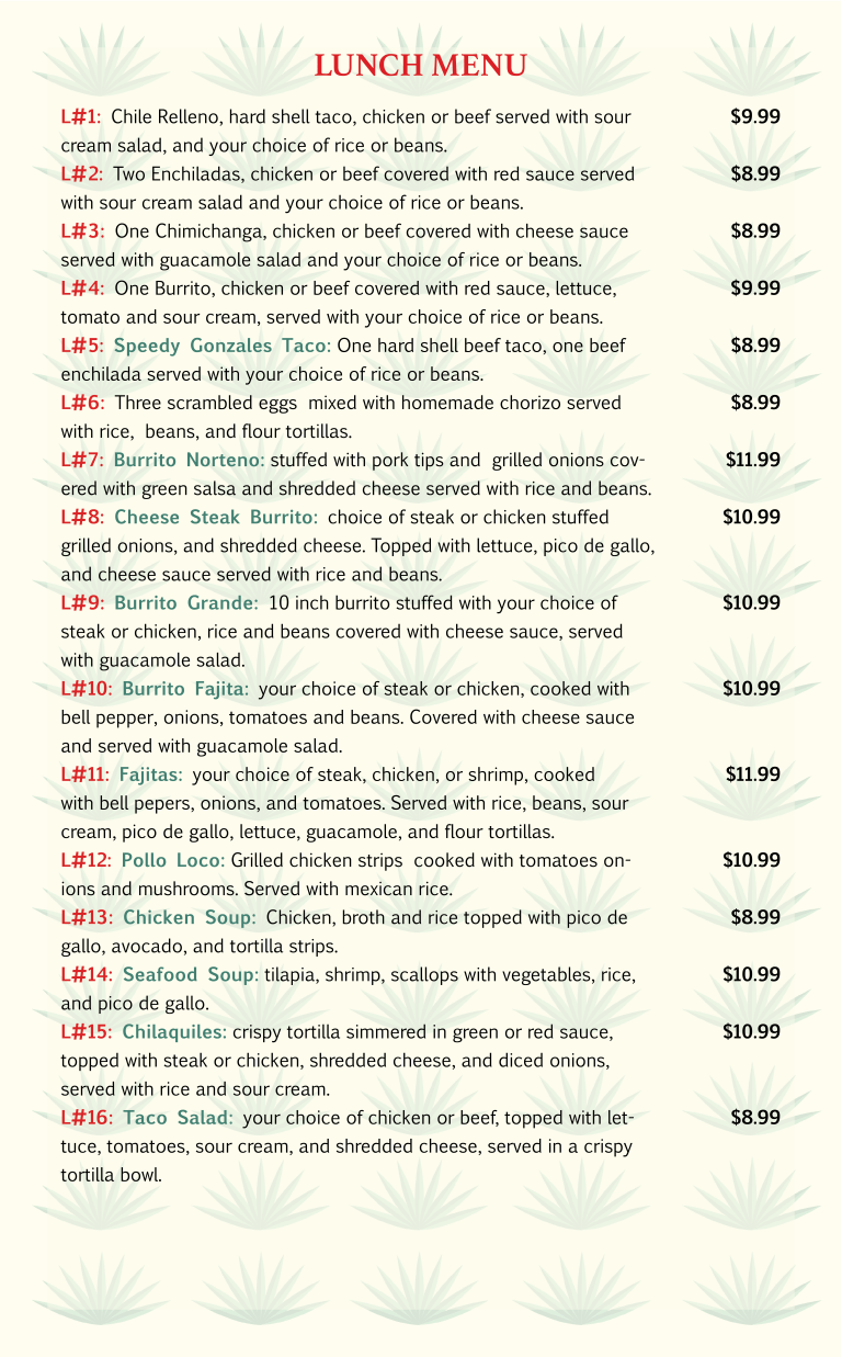 Menu – Los Altos Mexican Bar & Grill