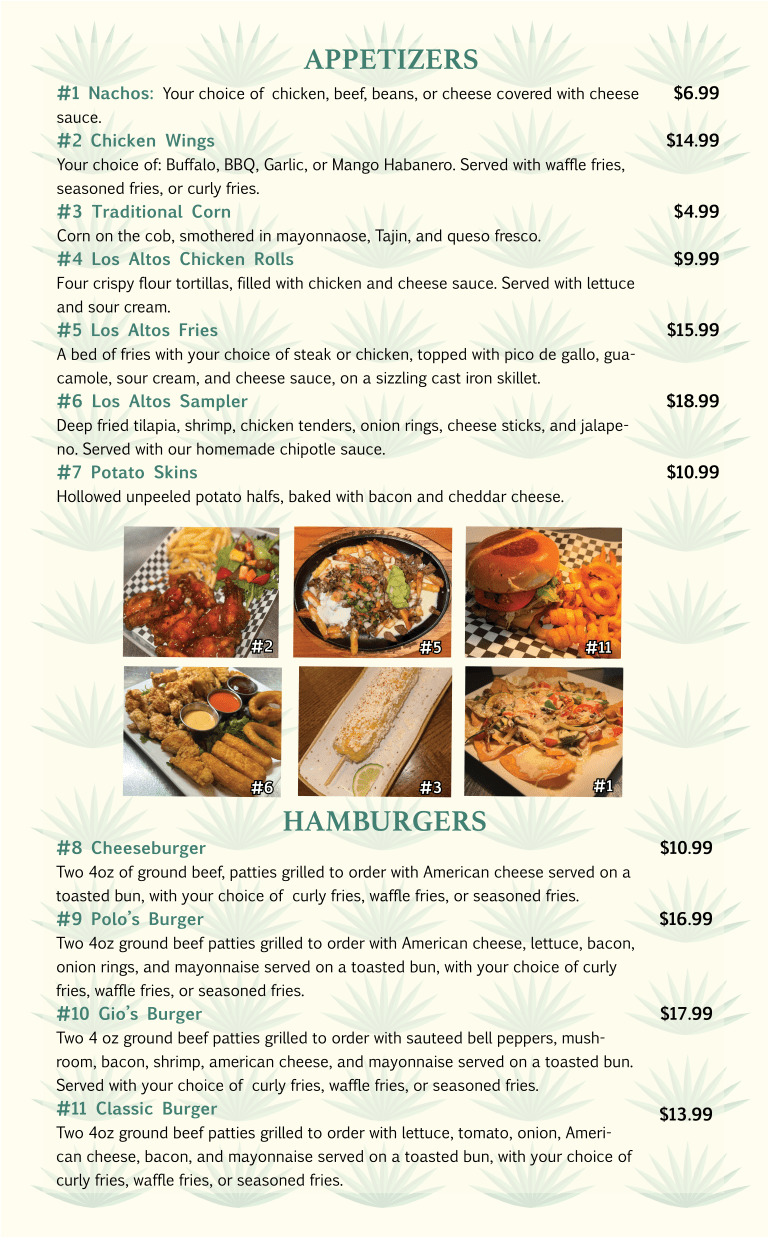 Menu – Los Altos Mexican Bar & Grill