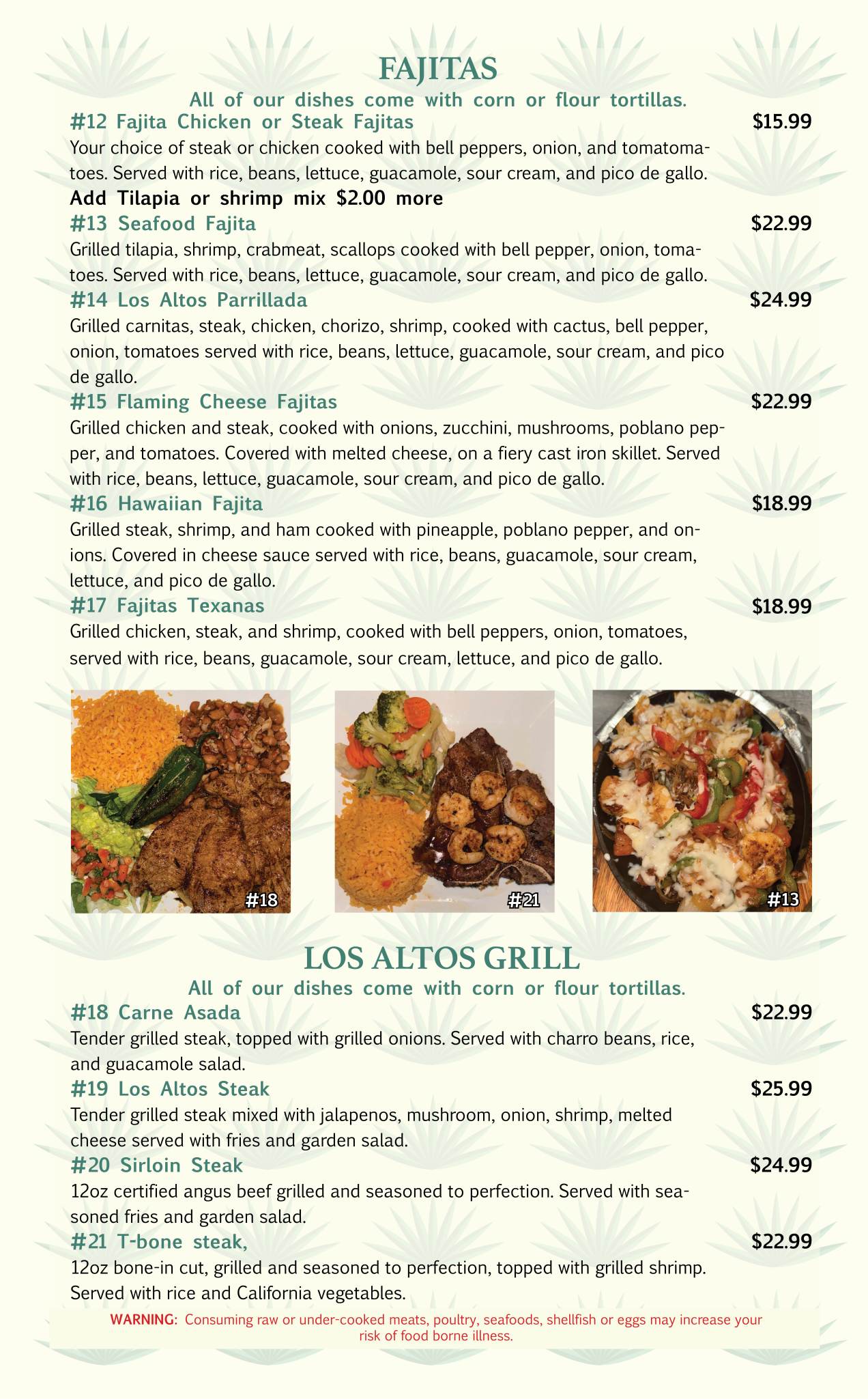 Menu – Los Altos Mexican Bar & Grill